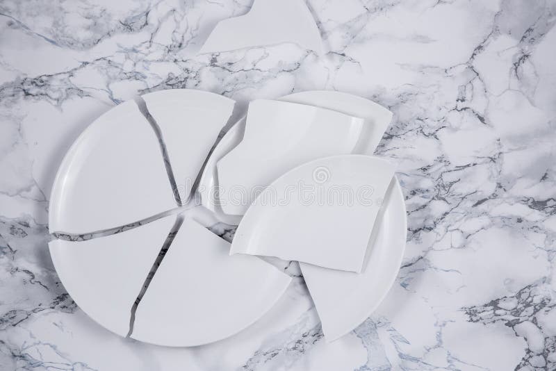 Broken Plate or Broken Glass on the on the Floor in the Kitchen the ...