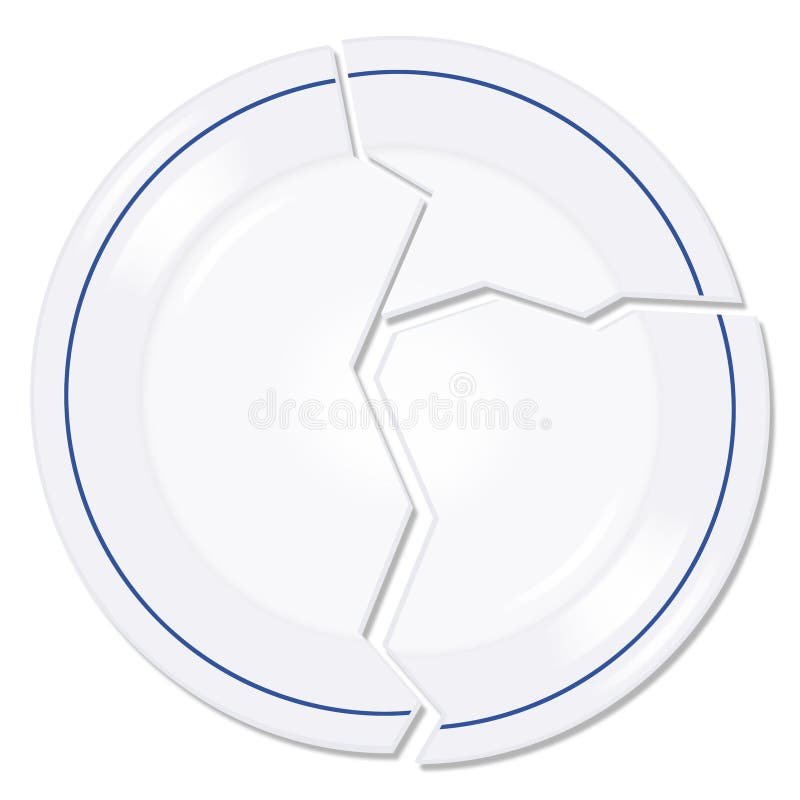 Broken Plate on White Background Illustration Stock Illustration ...
