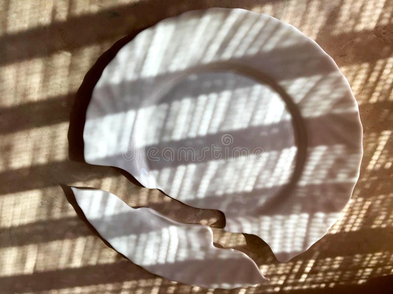 Broken Plate on the Table, on the Floor. Stock Photo - Image of broken ...