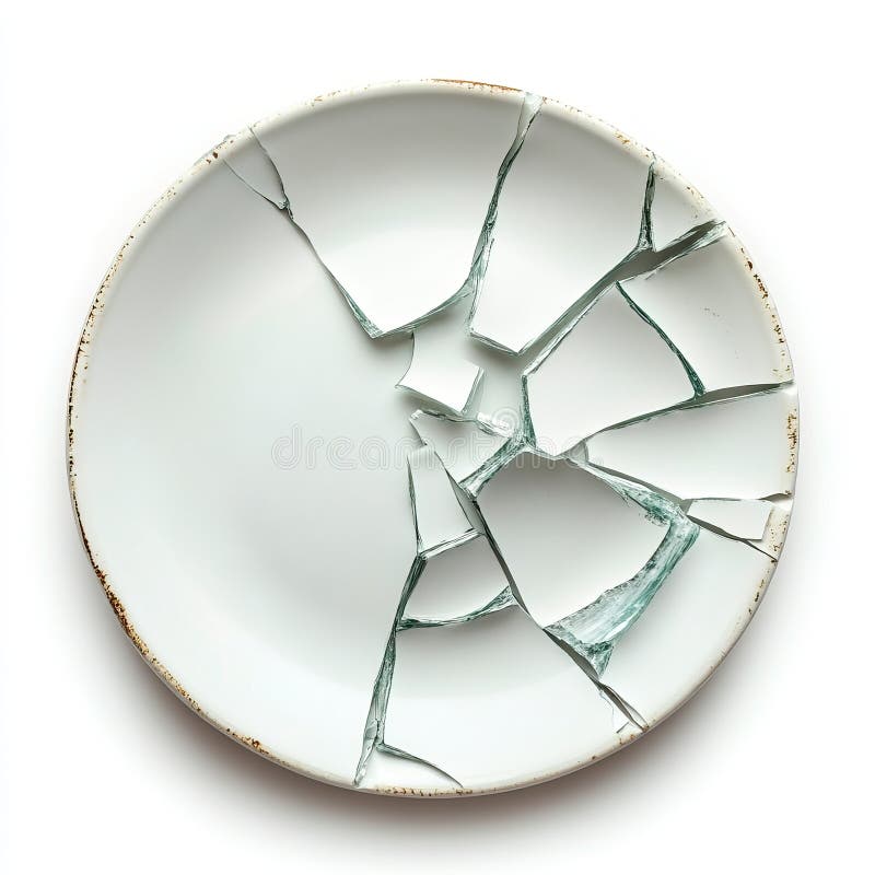A Shattered Plate, Symbolizing Imperfection and Change. Stock Photo ...