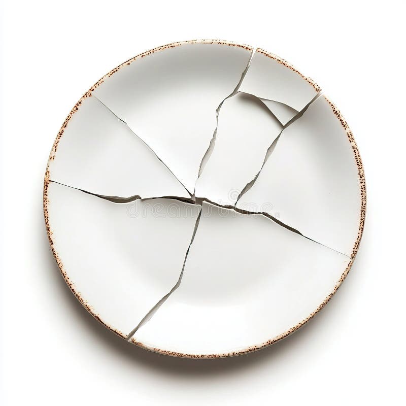 A Shattered Plate, Symbolizing Imperfection and Change. Stock Image ...