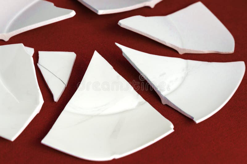 Broken Plate. White Shards, Splinters Stock Image - Image of proportion ...