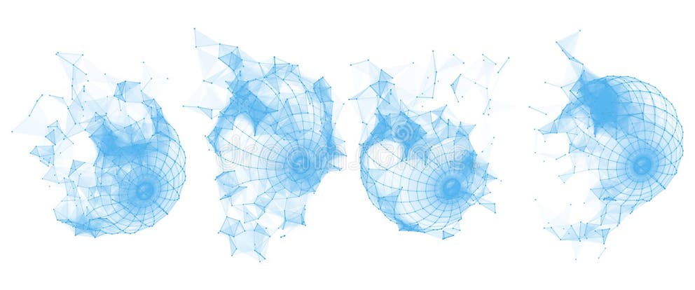 Broken Polygonal Wireframe Sphere. Geometric Form Stock Vector ...