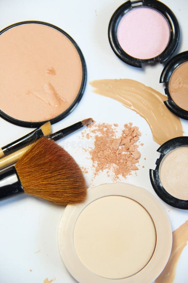 Broken Powder, Foundation and Brushes Stock Photo - Image of ...