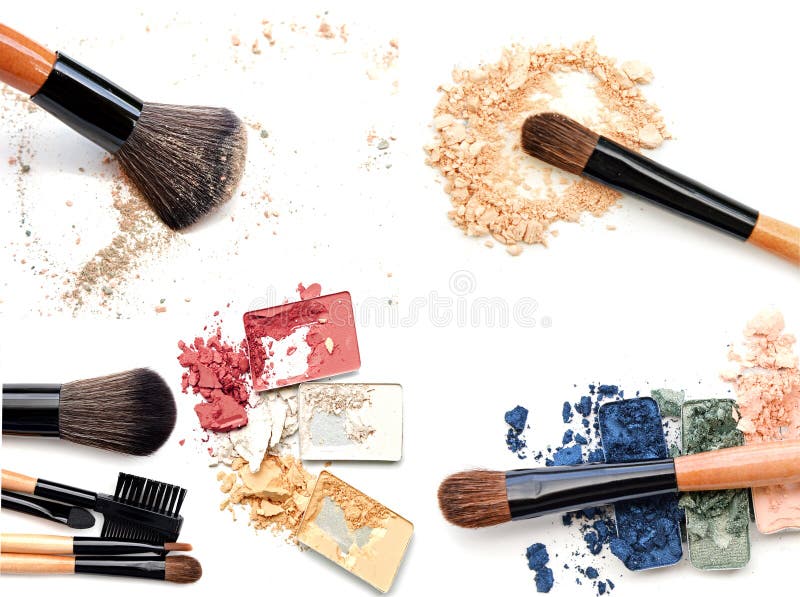 Broken Powder, Foundation and Brushes Stock Image - Image of cosmetics ...
