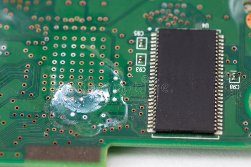 Broken Printed Circuit Board for Electronic Components Stock Photo ...