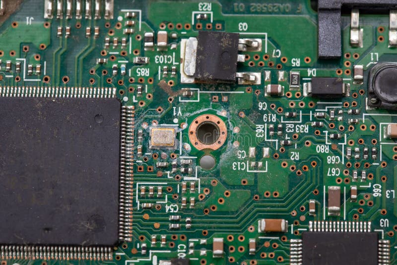 Broken Printed Circuit Board for Electronic Components Stock Photo ...