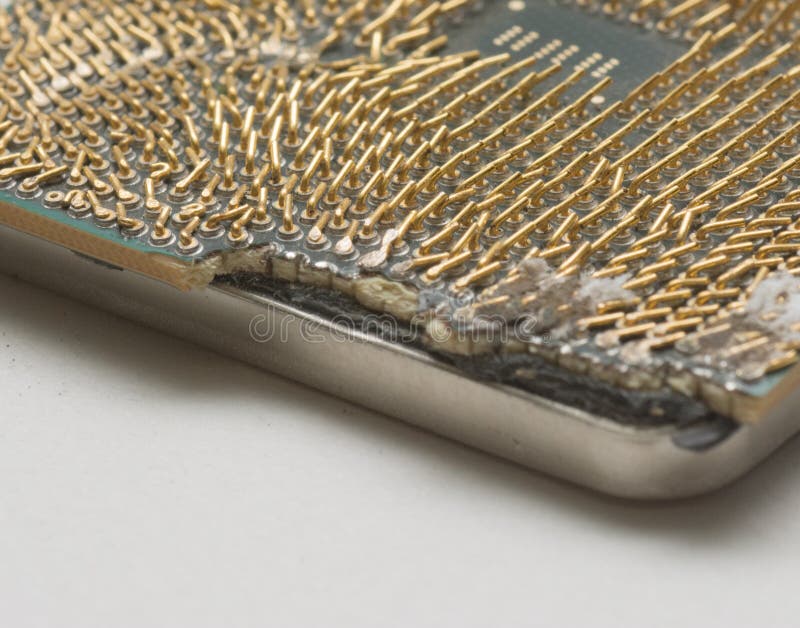 Broken processor macro CPU stock image. Image of socket - 144204239
