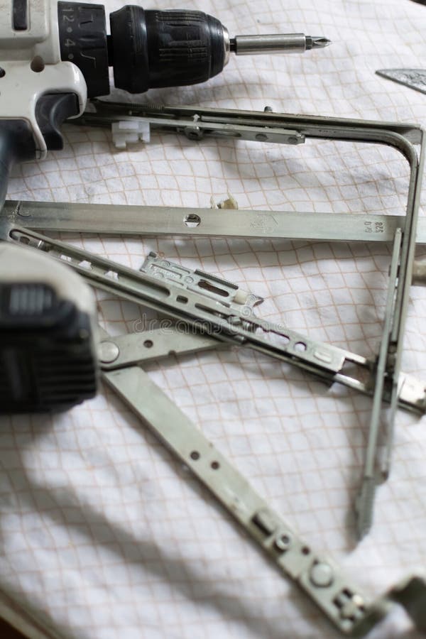 Broken Pvc Window Mechanism. Selective Focus, Shallow Depth of Field ...