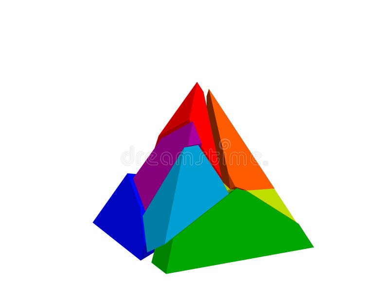 Broken Pyramid. Isolated on White Background Stock Vector ...