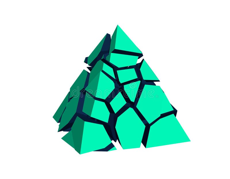 Broken Pyramid. Isolated on White Background Stock Vector ...