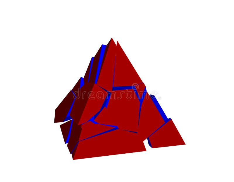 Broken Pyramid. Isolated on White Background. Isometric Projection ...