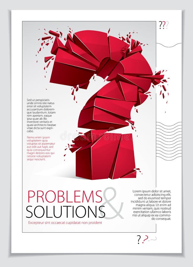 Broken Question Mark Exploding Brochure or Flyer Design, Query B Stock ...