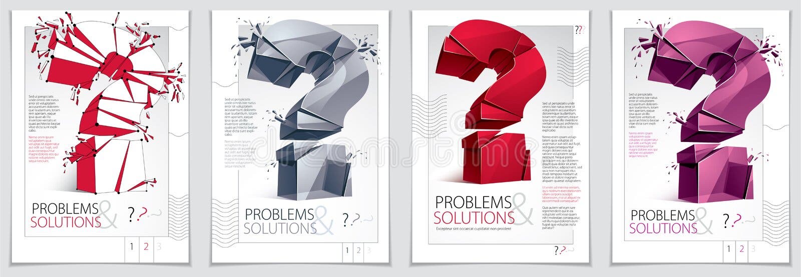 Broken Question Mark Exploding Brochure or Flyer Design, Query B Stock ...