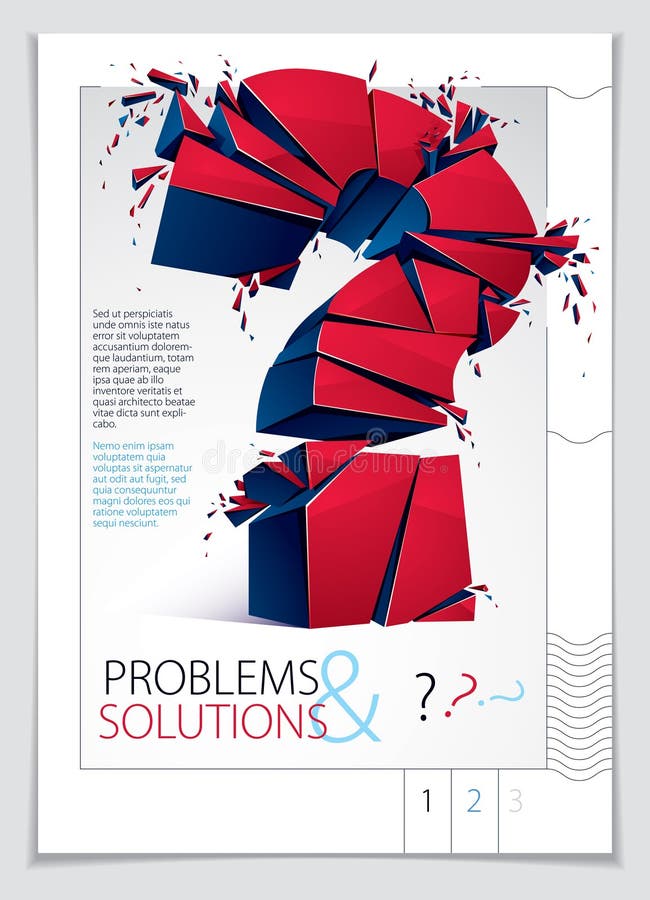 Broken Question Mark Exploding Brochure or Flyer Design, Query Breaking ...