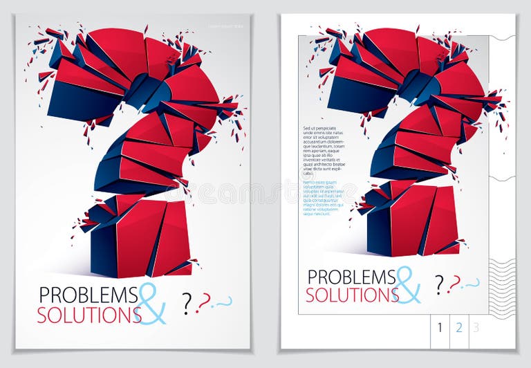 Broken Question Mark Exploding Brochure or Flyer Design, Query Breaking ...