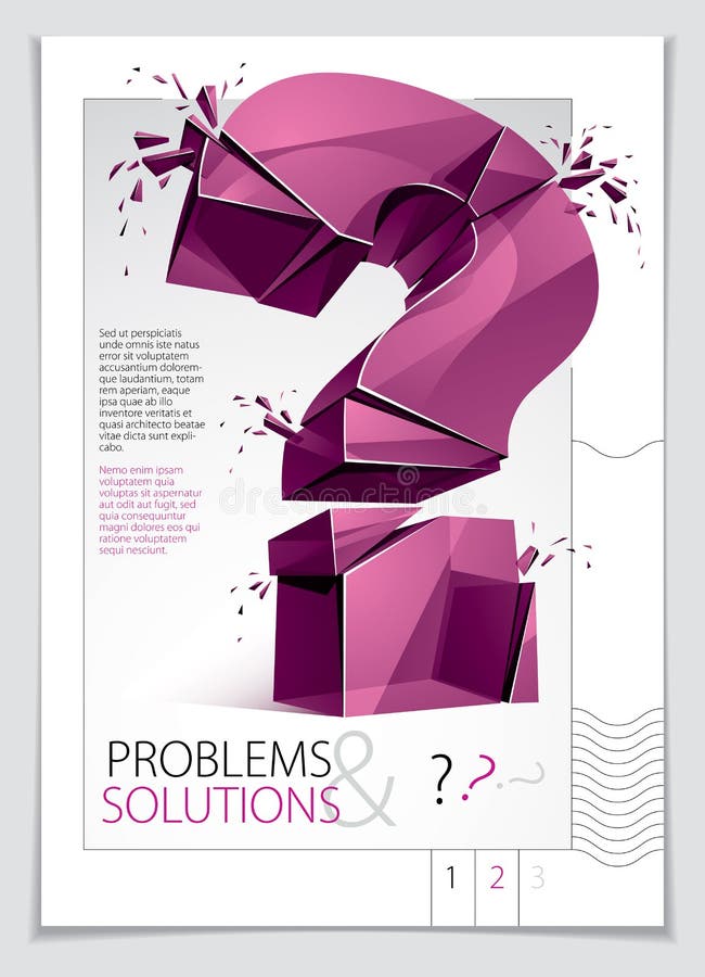 Broken Question Mark Exploding Brochure or Flyer Design, Query Breaking ...