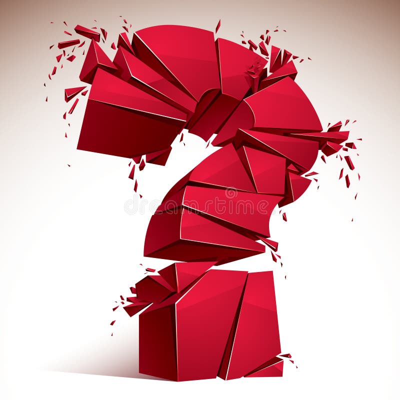 Broken Question Mark Exploding, Query Breaking To Pieces, Vector Stock ...