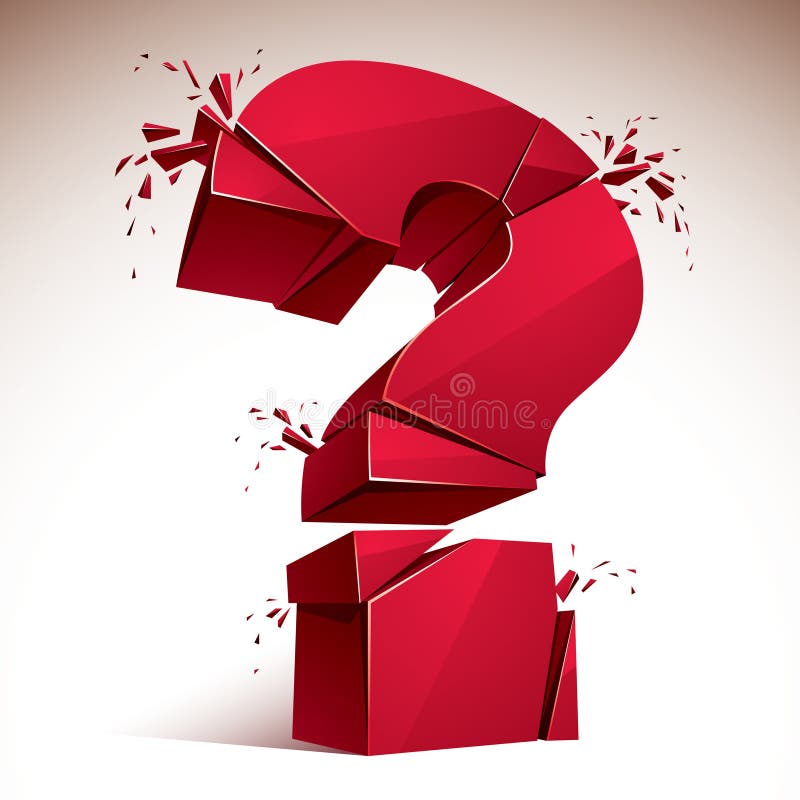 Broken Question Mark Exploding, Query Breaking To Pieces, Vector Stock ...