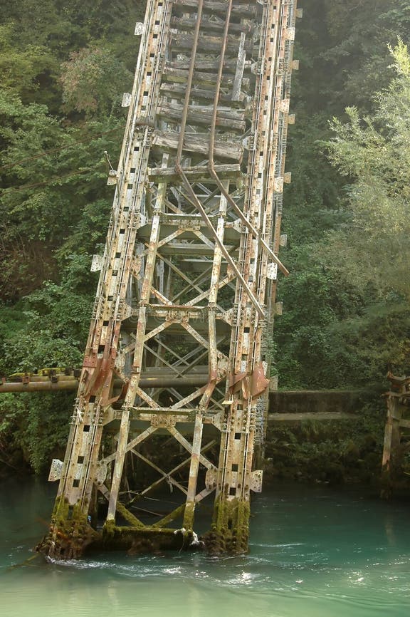 Broken rail bridge stock photo. Image of conflict, axis - 11168080