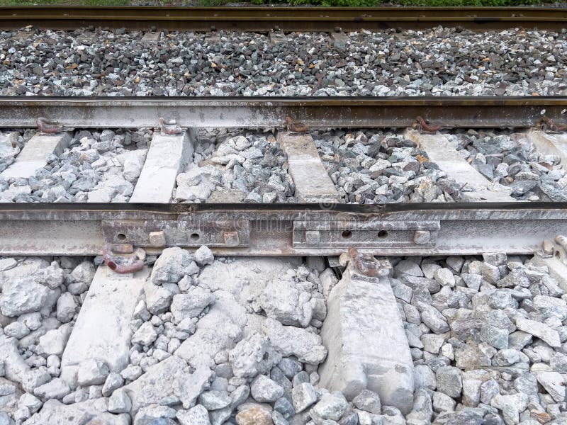 The Broken Railroad Tracks at the Inter-rail Joints Stock Photo - Image ...
