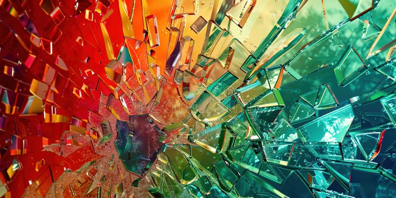 Broken rainbow glass stock illustration. Illustration of fractured ...