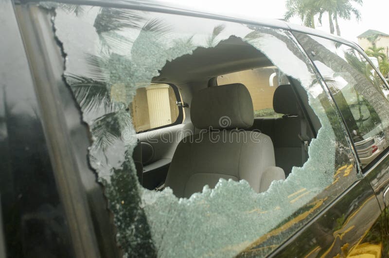Broken Rear View Mirror in the Car Stock Photo - Image of accident ...
