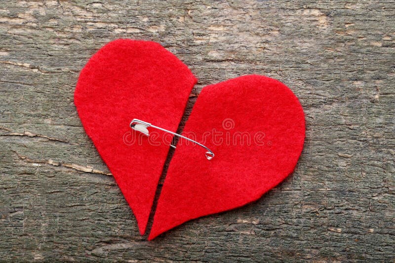 Broken red heart stock photo. Image of marriage, pain - 136620722