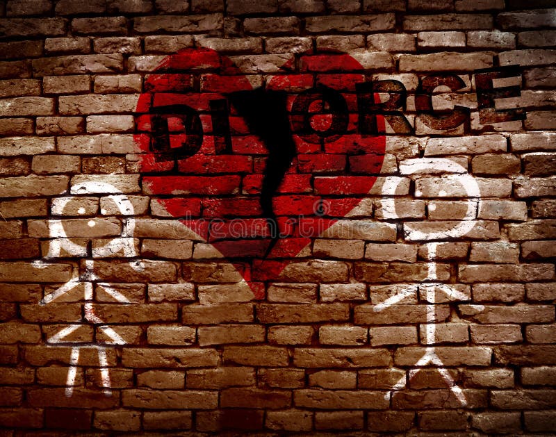 Broken red heart divorce stock image. Image of cracked - 63600515