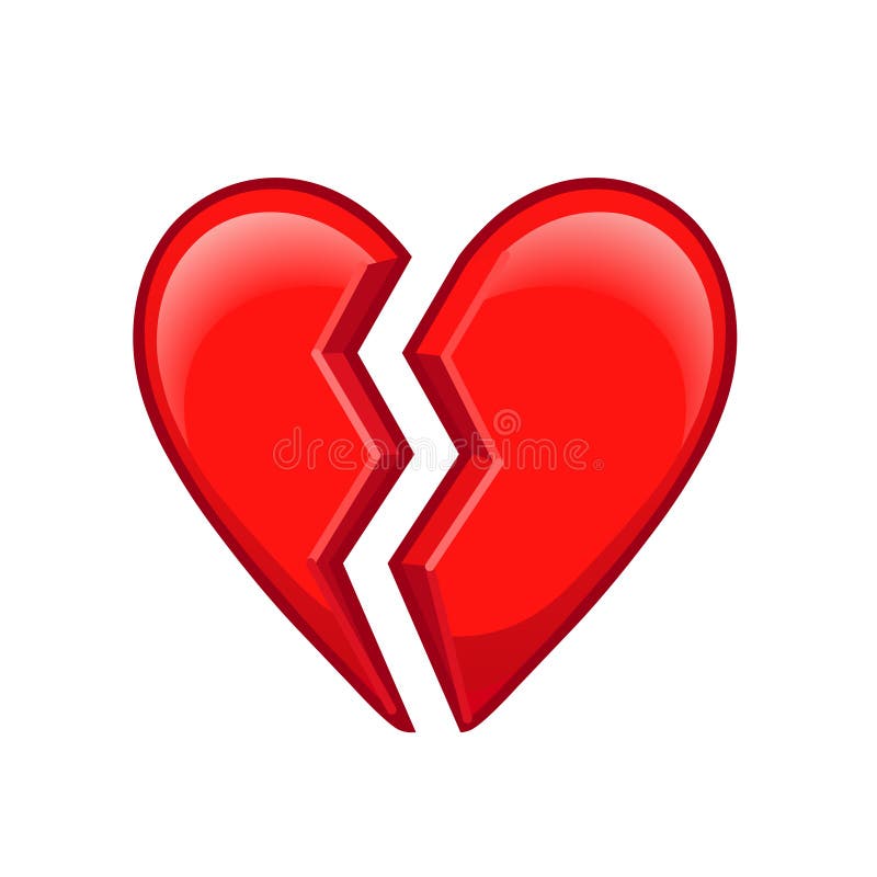 Broken Red Heart Large Size Emoji Icon Stock Vector - Illustration of ...