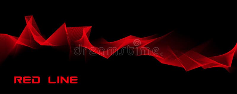Broken Red Line on Black Background. Vector Graphic Stock Vector ...