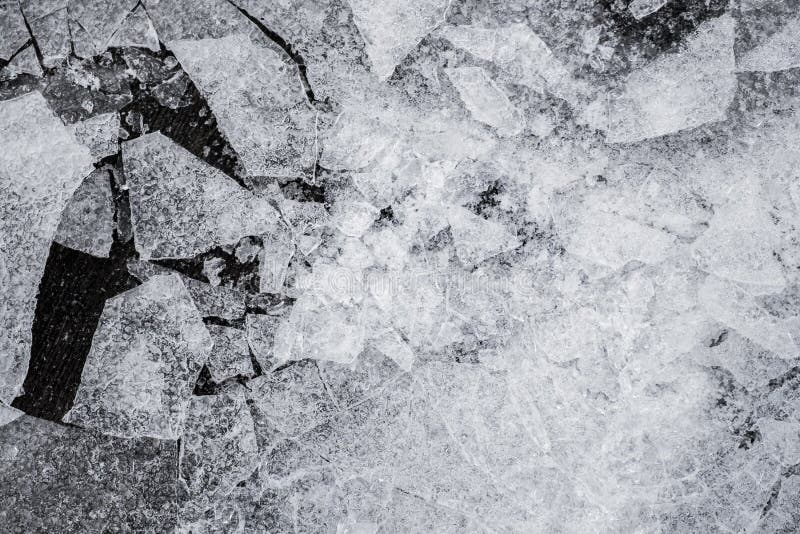 Broken and Refrozen Ice on Water in Top View Stock Image - Image of ...