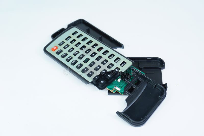 Broken Remote Control Isolated on White Background Stock Photo - Image ...