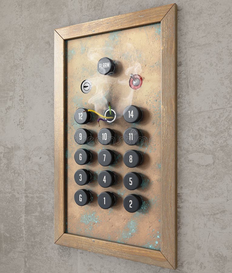 Retro Elevator Control Panel Stock Image - Image of choice, hotel ...