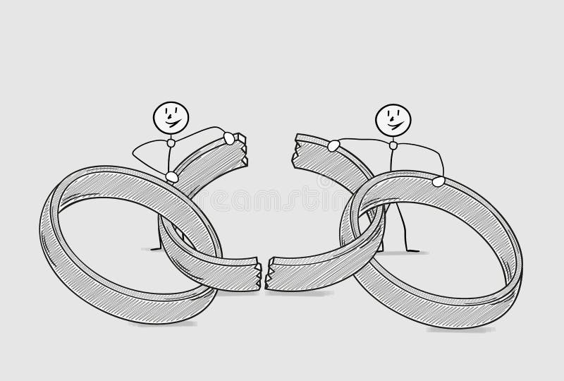 Broken ring, divorce stock illustration. Illustration of love - 61190039