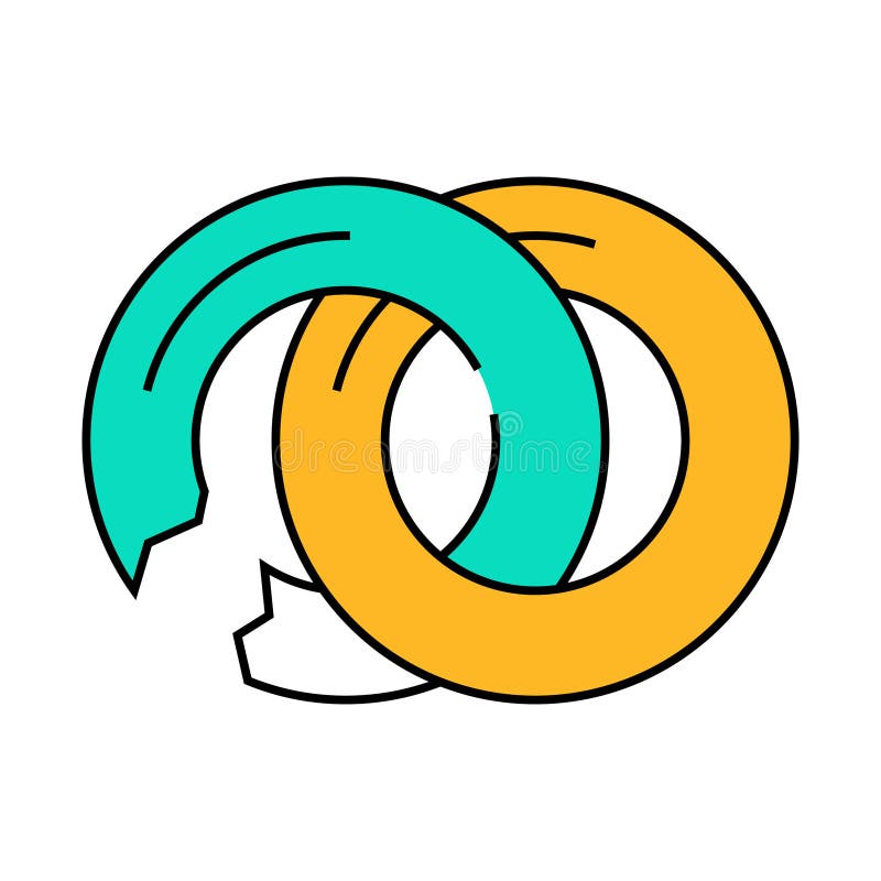 Broken Ring Icon Color Illustration Stock Illustration - Illustration ...