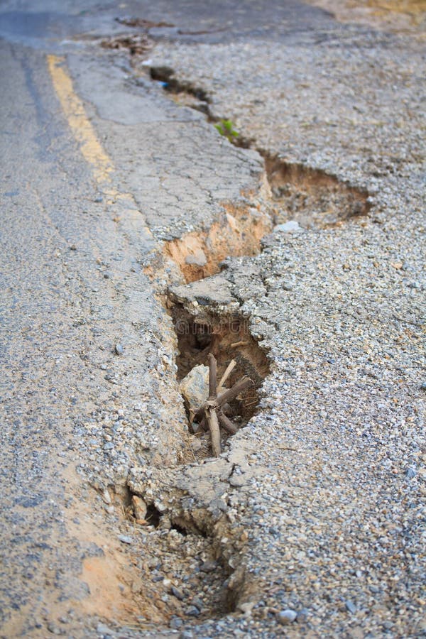 Broken road stock image. Image of crust, pattern, environment - 34284633