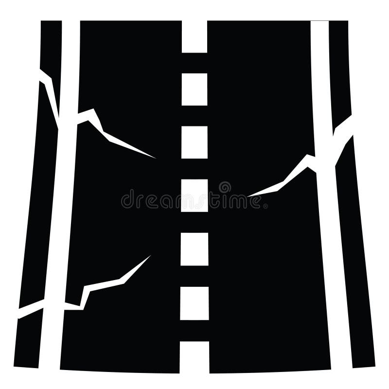 Broken Road Icon. Element of Road and Bridges Construction. Flat Style ...