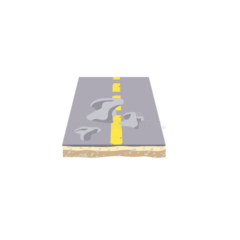 Broken Road Icon Graphic Vector Illustration, Construction Work Sign ...