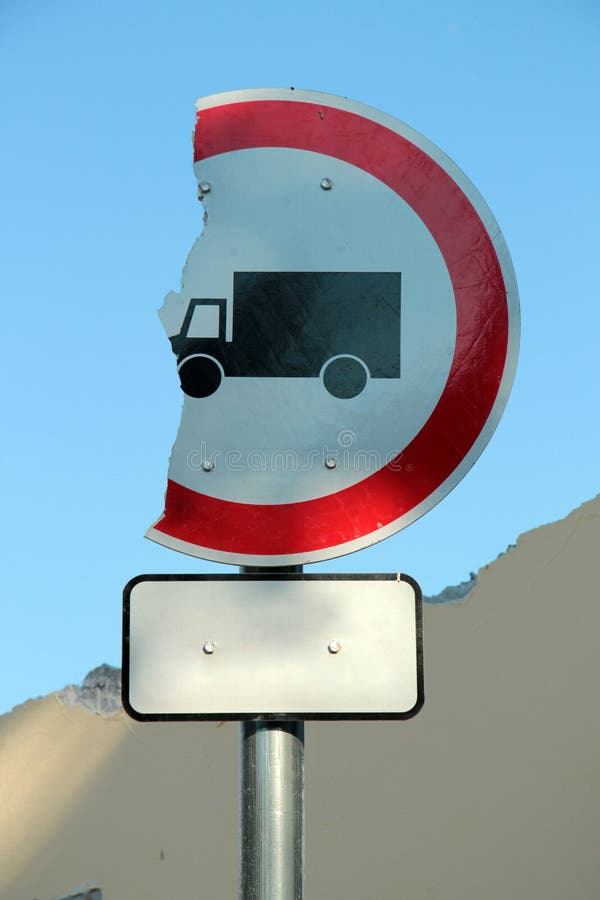 Broken Road Sign in Budapest Stock Photo - Image of concept, attention ...
