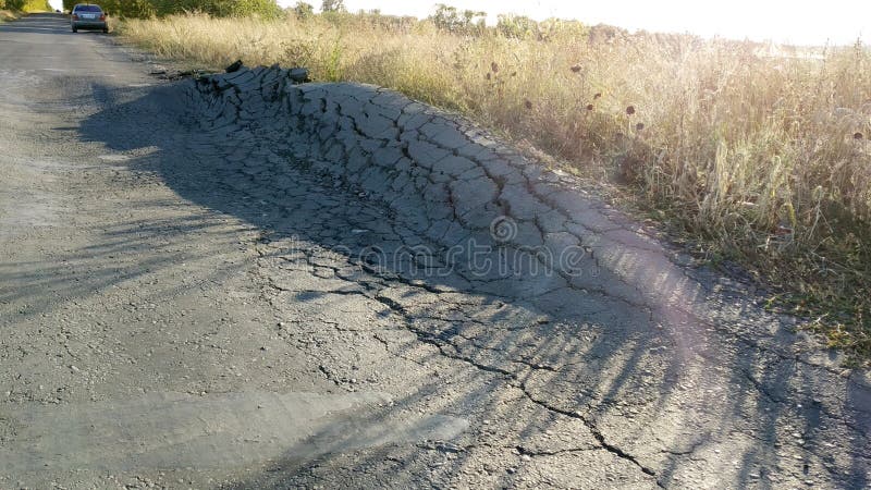 Broken road surface. stock photo. Image of stop, infrastructure - 210109006