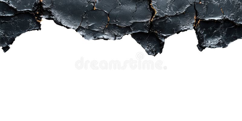 Broken Rock Edge Isolated on Transparent Background. Stock Image ...