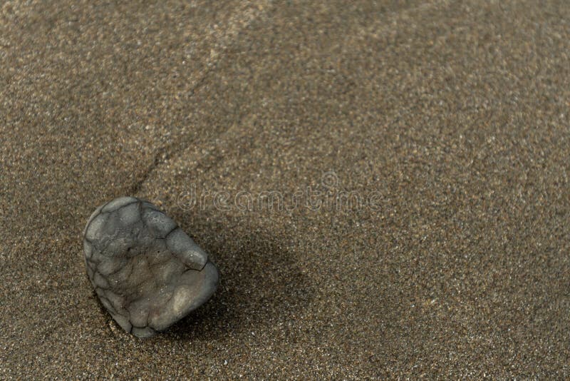 Broken Rock on Left of Sandy Copy Space Stock Image - Image of ...