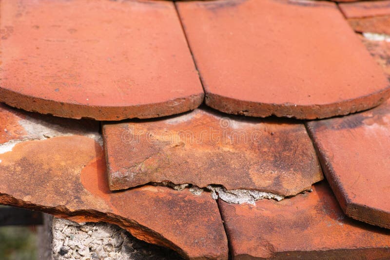 Broken roof tiles stock photo. Image of industrial, covering - 59971432