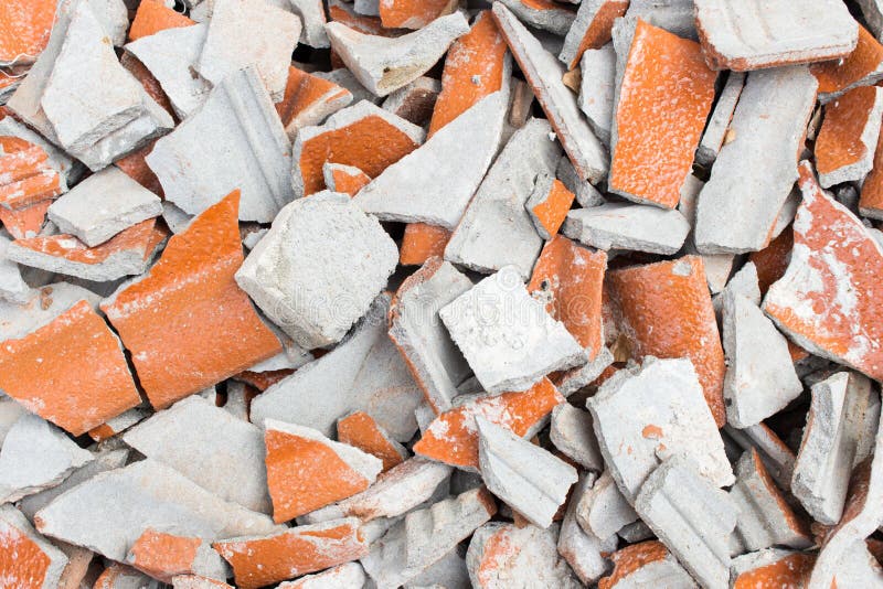 Broken Ceramic Tiles On A Pile Of Broken Tiles Stock Image - Image of ...