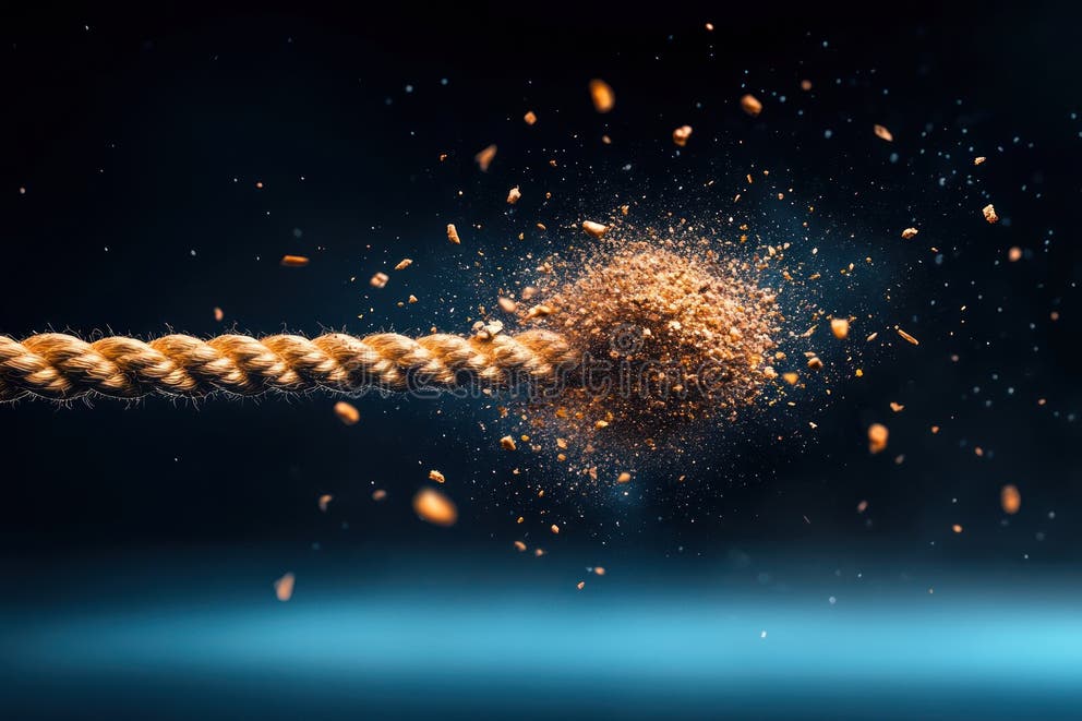 Broken Rope Failure - Conceptual Image of Motion Blur and Stroboscopic ...