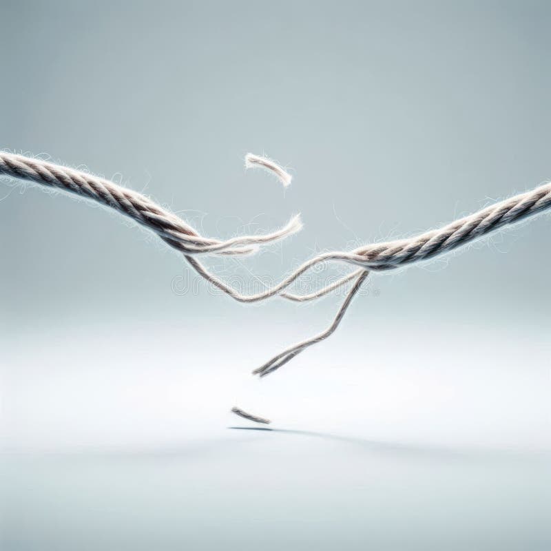 Broken Rope. Space for Text. Stock Photo - Image of strength, fragile ...