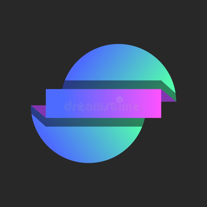 Broken Round Logo Isometric Geometric Shapes Divided by Horizontal ...