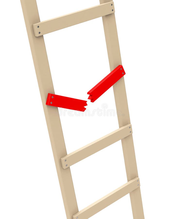 The broken rung stock illustration. Illustration of failure - 39074968