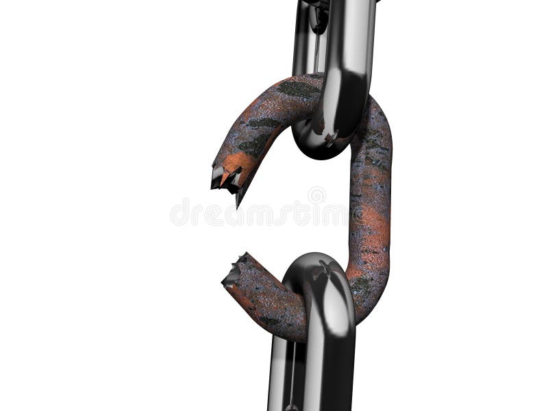 Broken chain stock illustration. Illustration of power - 3492925